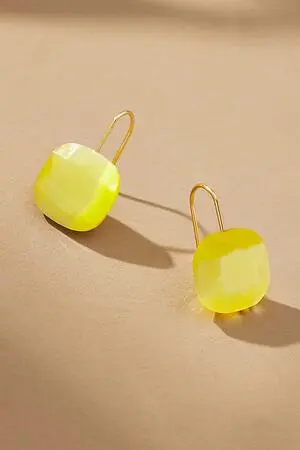 Anthropologie Floating Crystal Earrings Yellow
