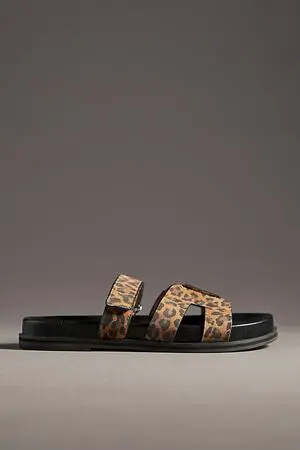 BIBI LOU Cutout Slide Sandals - Brown Pattern