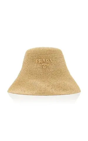 Prada Raffia Bucket Hat - Neutral