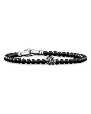 David Yurman Sterling Silver Onyx & Diamond Skull Bracelet - Black/silver