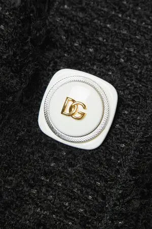 Dolce & Gabbana Button-embellished Bouclé-tweed Blazer