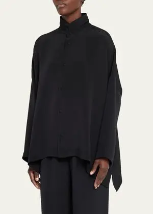 Eskandar Wide Fit Shirt - Black