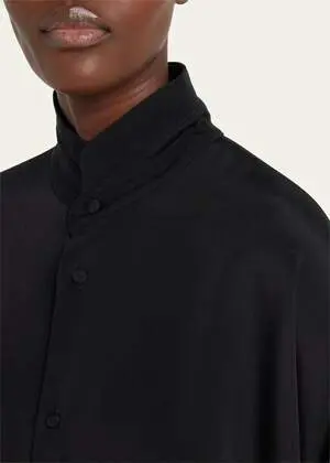 Eskandar Wide Fit Shirt - Black