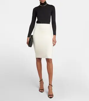 TOM FORD Knitted Cotton-blend Midi Skirt