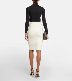 TOM FORD Knitted Cotton-blend Midi Skirt