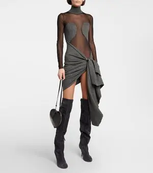 Alaïa Mesh And Wool Minidress