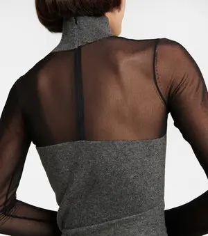 Alaïa Mesh And Wool Minidress