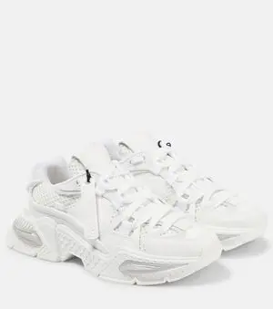Dolce & Gabbana Airmaster Suede-trimmed Sneakers - White