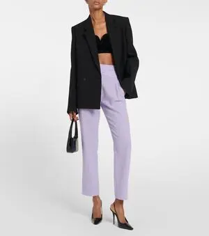 BLAZÉ MILANO Basque Straight Virgin Wool Pants - Purple