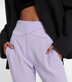 BLAZÉ MILANO Basque Straight Virgin Wool Pants - Purple