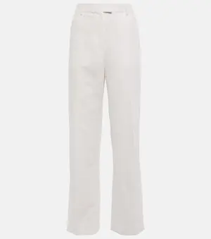 AYA MUSE Polaris Wide-leg Linen And Cotton Pants - White