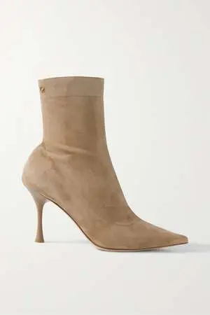GIANVITO ROSSI 85 Suede Ankle Boots Camel