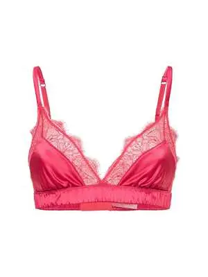 Love Stories Love Lace & Satin Triangle Bra - Pink