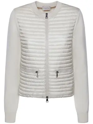 Moncler Tricot Nylon Down Jacket - Beige