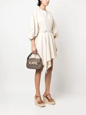 Karl Lagerfeld Logo-embossed Leather Tote Bag