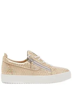 GIUSEPPE ZANOTTI Frankie Kaleido Double-zip Low-top Sneakers - Neutrals
