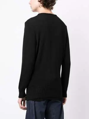 PORTS V Logo-patch Crew-neck Jumper - Black