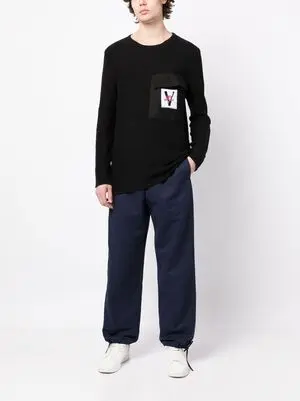 PORTS V Logo-patch Crew-neck Jumper