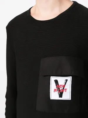 PORTS V Logo-patch Crew-neck Jumper