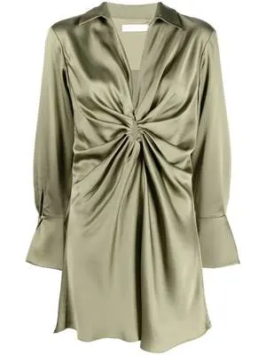 Simkhai Gathered-detail Shirt Dress - Green