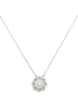 TASAKI 18kt White Gold Akoya Pearl And Diamond Necklace - Silver