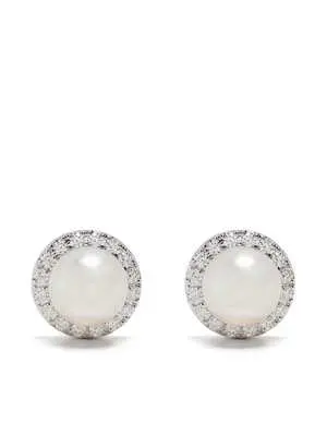 TASAKI 18kt White Gold Akoya Pearl And Diamond Earrings - Silver