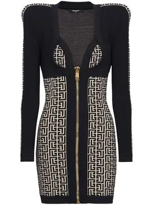 Balmain Pb Monogram Mini Dress