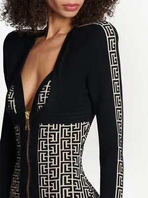 Balmain Pb Monogram Mini Dress
