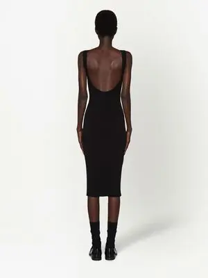 Miu Miu Logo-print Open-back Dress