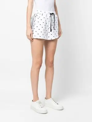 Red Valentino Cotton Heart-print Shorts