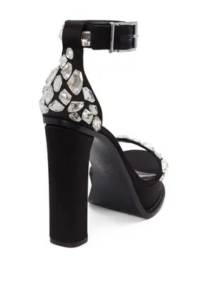 Alexander McQueen 120mm Crystal Platform Satin Sandals