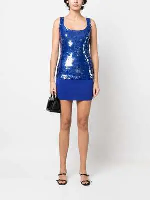 P.a.r.o.s.h Sequin-embellished Tank Top - Blue