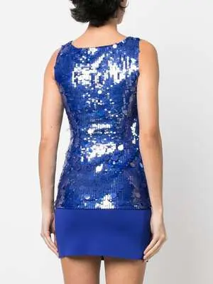 P.a.r.o.s.h Sequin-embellished Tank Top - Blue