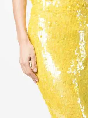 P.a.r.o.s.h Sequin-embellished Midi Skirt - Yellow