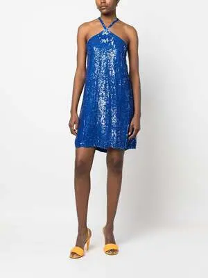 P.a.r.o.s.h Sequin-embellished Halter Mini Dress