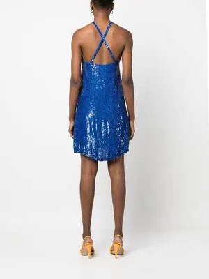 P.a.r.o.s.h Sequin-embellished Halter Mini Dress