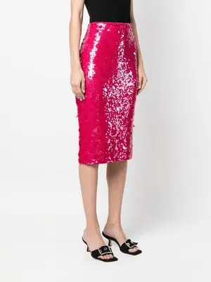 P.a.r.o.s.h Sequin-embellished Midi Skirt - Pink