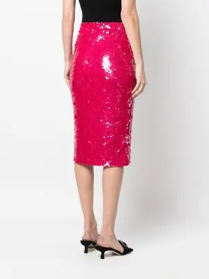 P.a.r.o.s.h Sequin-embellished Midi Skirt - Pink