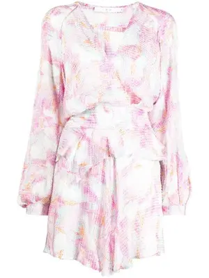 IRO PARIS IRO Textured-finish Floral-print Dress
