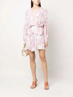 IRO PARIS Textured-finish Floral-print Dress