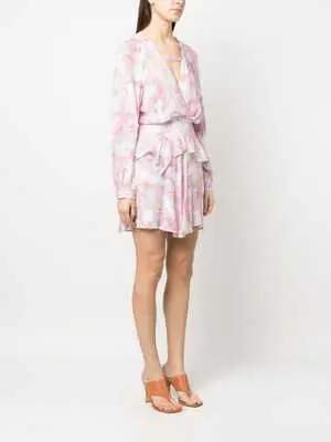 IRO PARIS Textured-finish Floral-print Dress