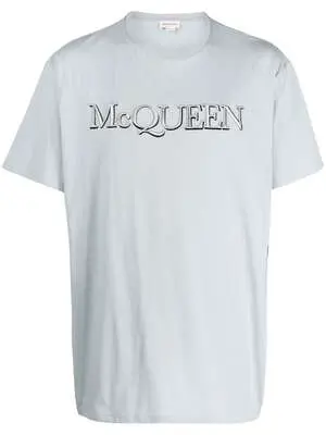 Alexander McQueen Logo-print Cotton T-shirt - Grey
