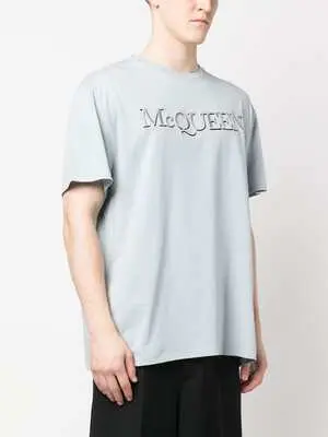 Alexander McQueen Logo-print Cotton T-shirt - Grey