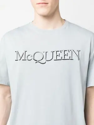 Alexander McQueen Logo-print Cotton T-shirt - Grey