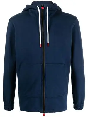 Kiton Zip-front Hoodie - Blue