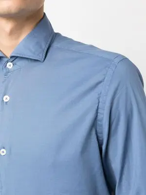 Fedeli Long-sleeve Stretch-cotton Shirt