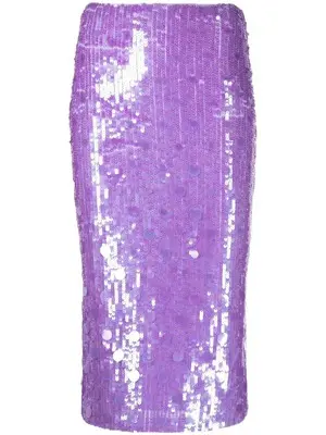P.a.r.o.s.h Sequin-embellished Midi Pencil Skirt - Purple