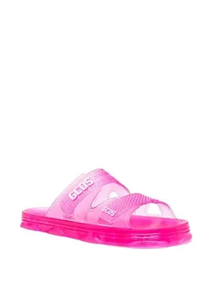 Gcds Logo-print Flat Slides - Pink