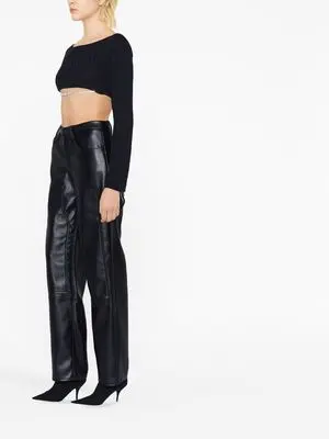 Gcds Logo-chain Cropped Knitted Top