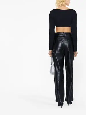 Gcds Logo-chain Cropped Knitted Top